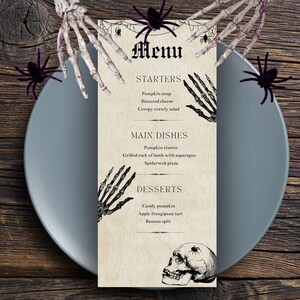 Scary Halloween Menu Printable Template for Home, Office, Bar ...