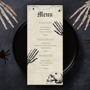 Scary Halloween Menu Printable Template for Home, Office, Bar ...