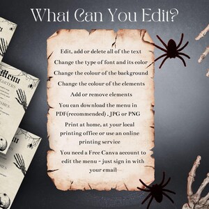 Scary Halloween Menu Printable Template for Home, Office, Bar ...