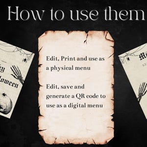 Scary Halloween Menu Printable Template for Home, Office, Bar ...