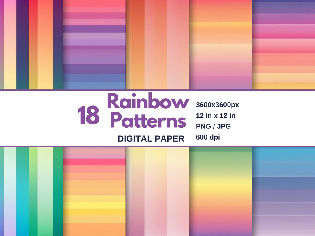 Pastel Rainbow Digital Paper: Ombre Texture Junk Journal (digital ...