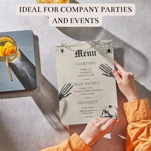 Scary Halloween Menu Printable Template for Home, Office, Bar ...