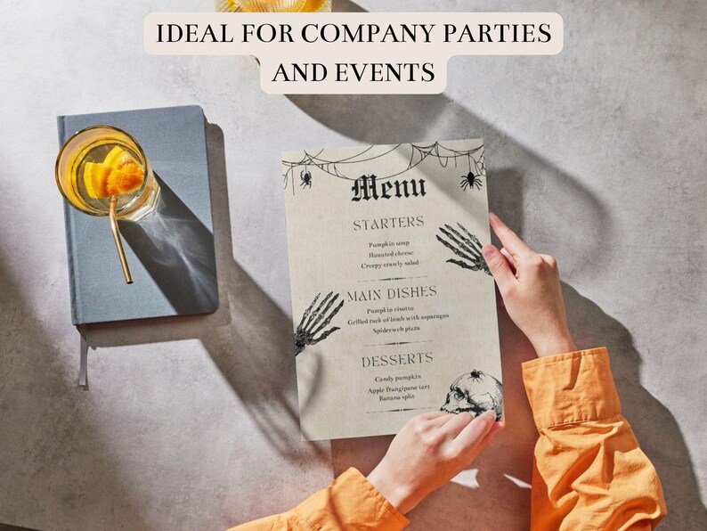 Scary Halloween Menu Printable Template for Home, Office, Bar ...