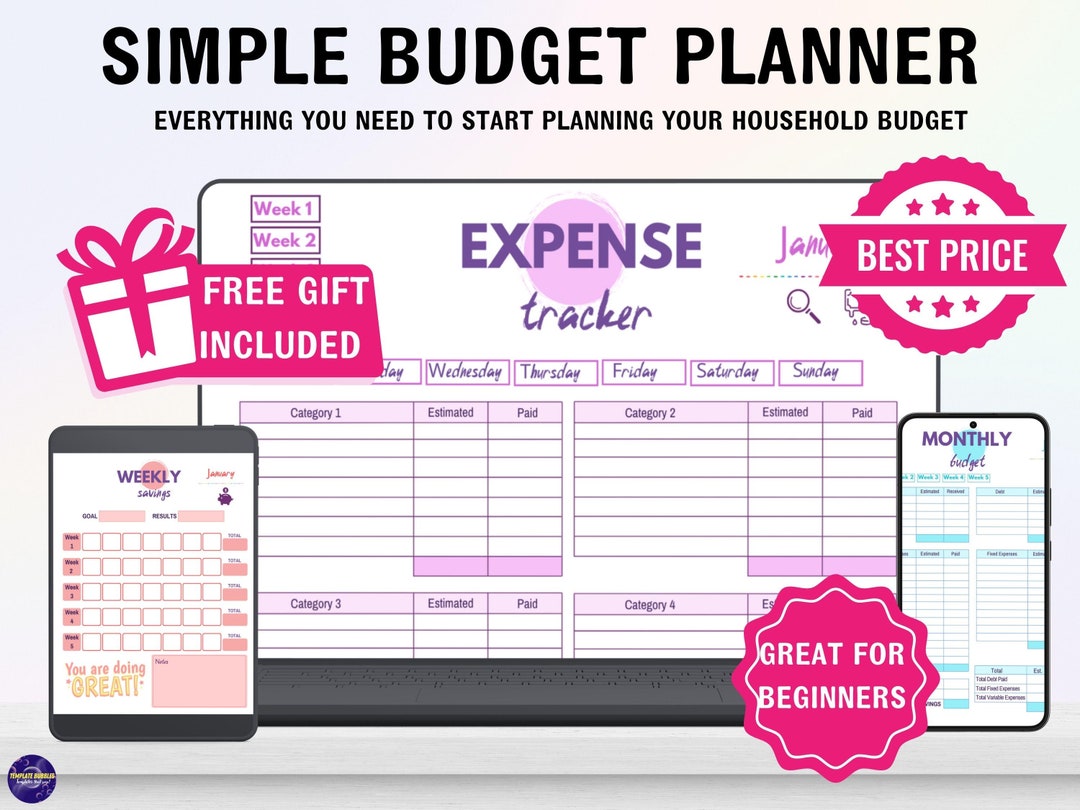 Digital Budget Planner 2025 Template for Monthly Paycheck Budget 2026 ...