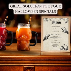 Scary Halloween Menu Printable Template for Home, Office, Bar ...