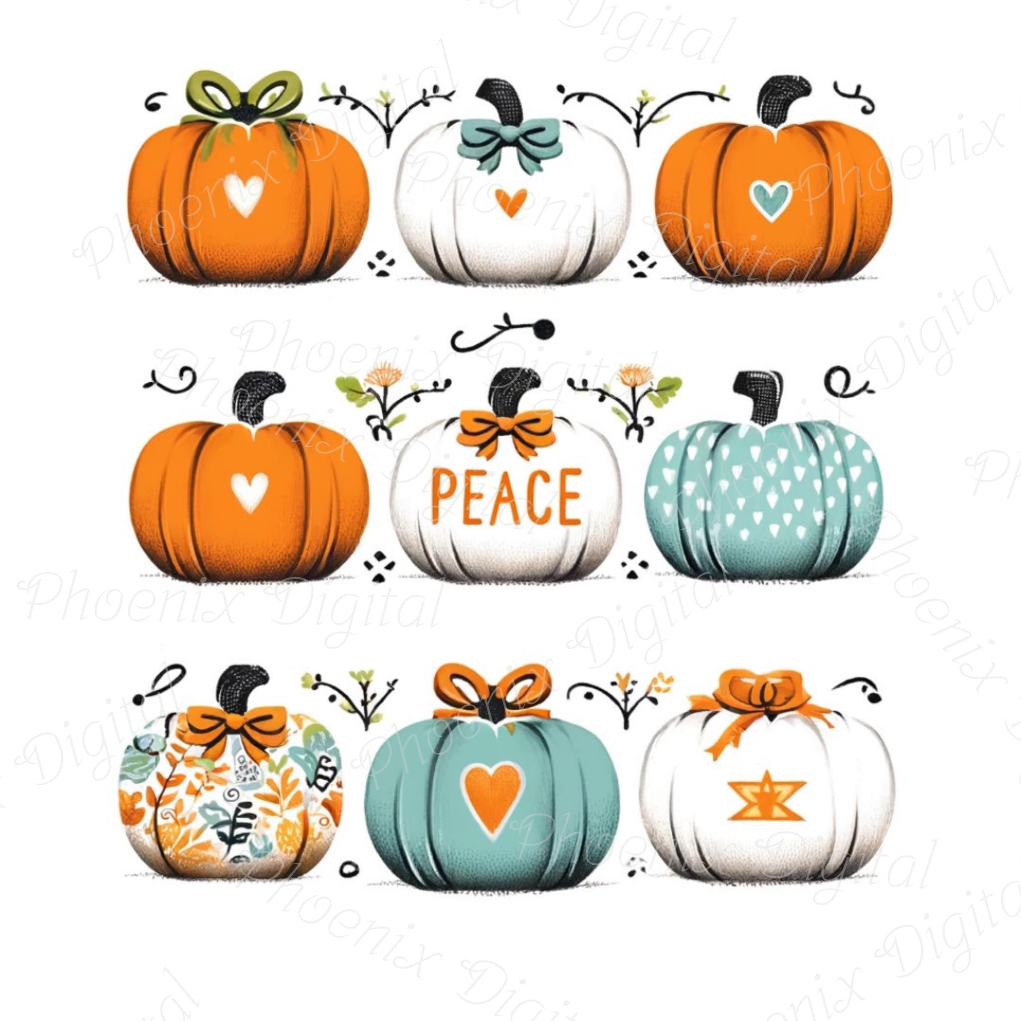 Retro Halloween Pumpkin Sublimation Png, Coquette Bow PNG, Fall Vibes ...