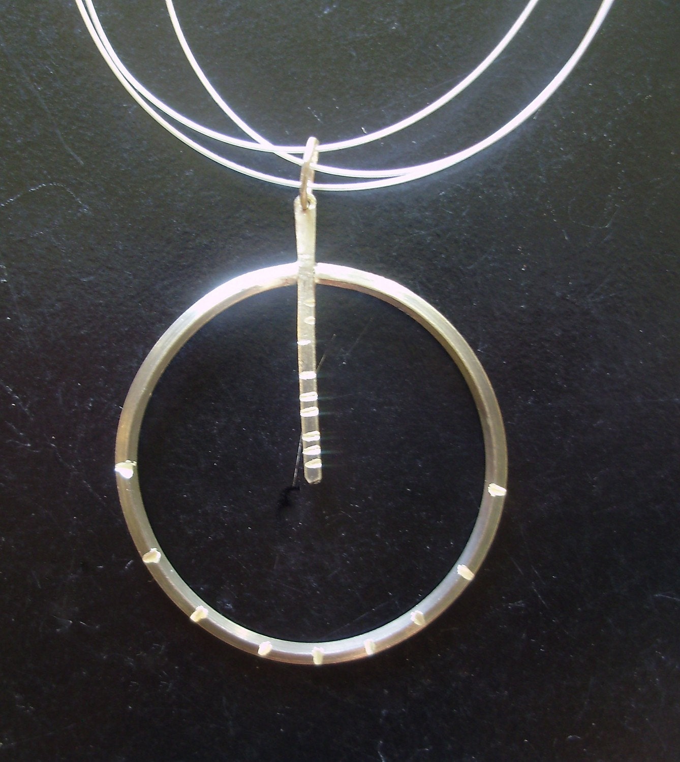 Radius Pendant, Minimalist, Geometric, Silver, Textured Circle, Math ...