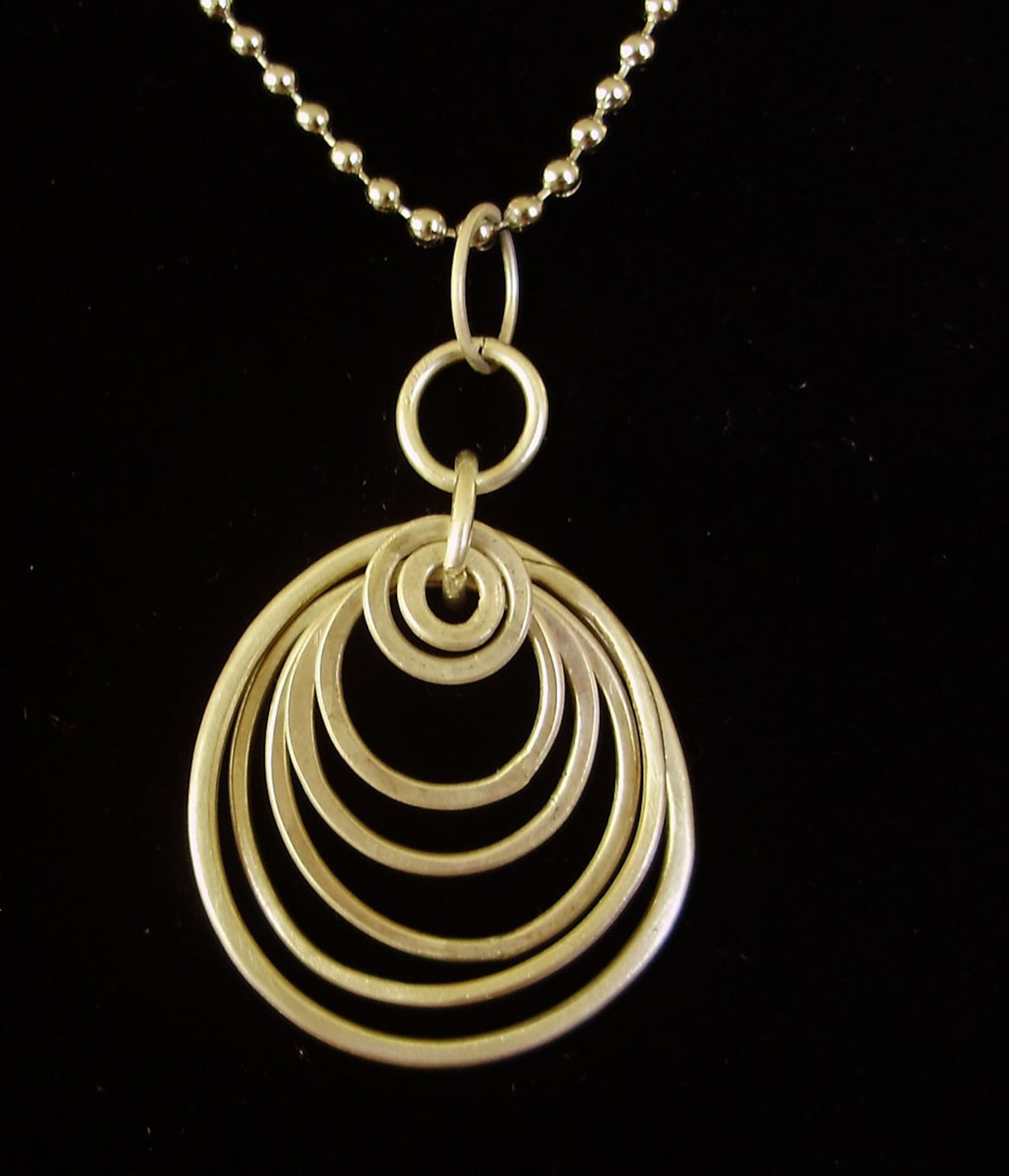 Concentric Circles Pendant, Multi Loop, Silver Necklace, OOAK, Artisan ...