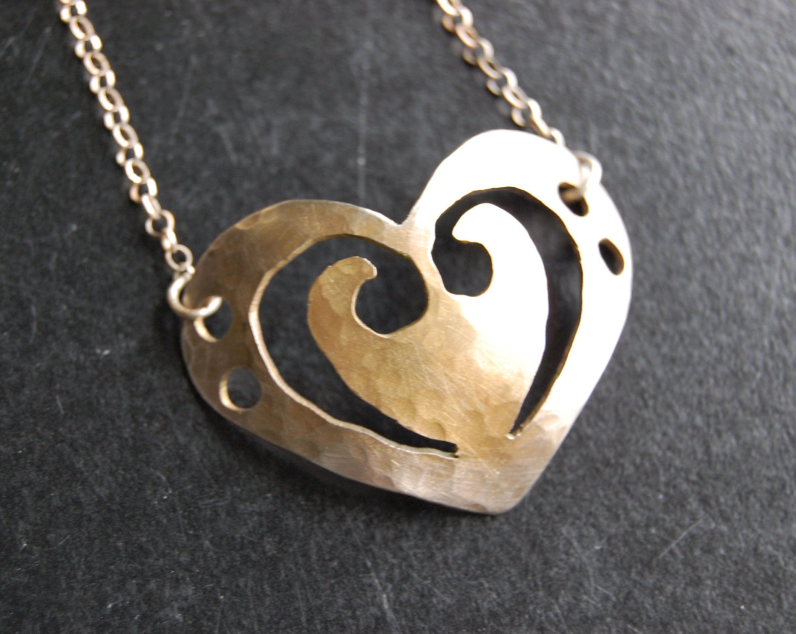 Bass Clef Heart Pendant, Valentines Day, Music Necklace, Domed Silver ...