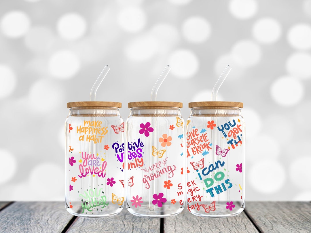 Positive Affirmation Iced Coffee Cup Self Care Cup Beer Glass Gift Cup ...