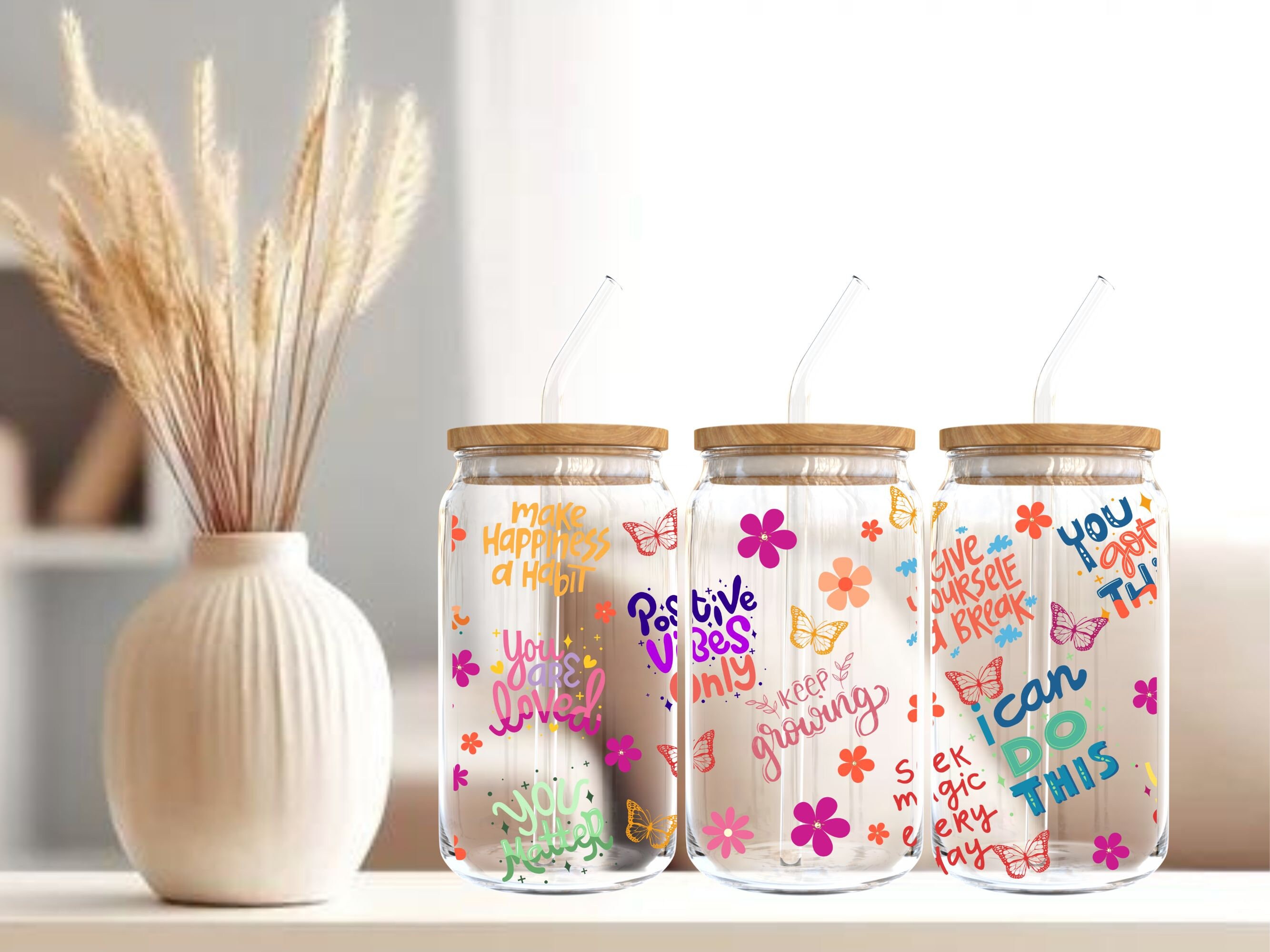 Positive Affirmation Iced Coffee Cup Self Care Cup Beer Glass Gift Cup ...