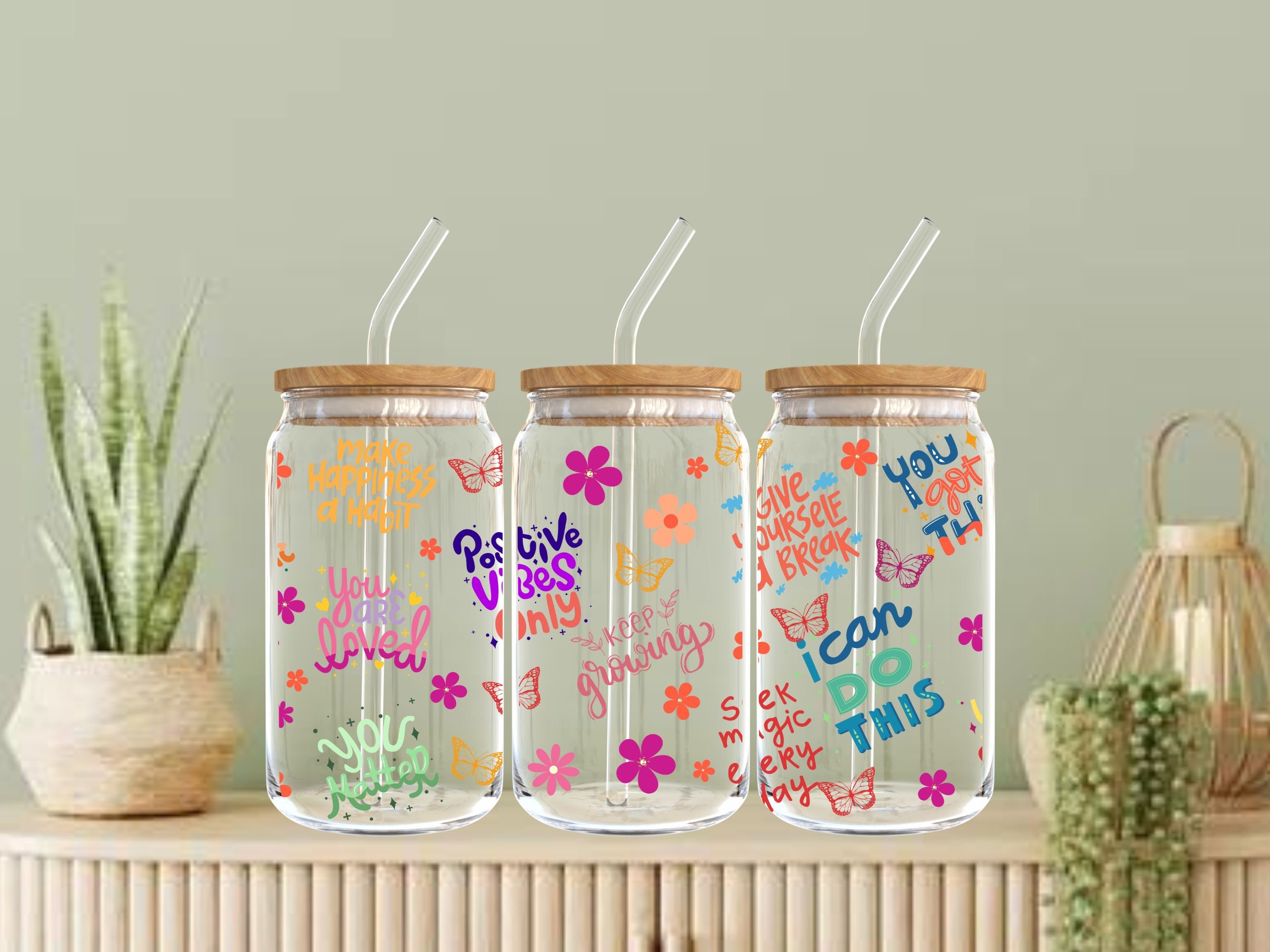 Positive Affirmation Iced Coffee Cup Self Care Cup Beer Glass Gift Cup ...