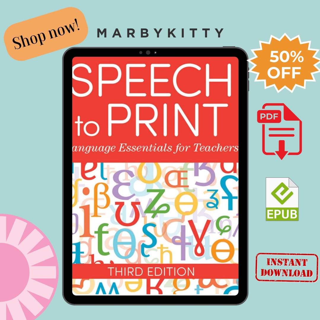 Speech to Print: Language Essentials for Teachers Third Edition - Etsy