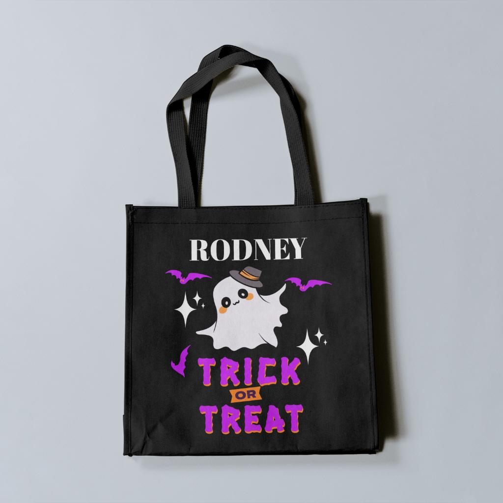 Ghost Pumpkin Trick or Treat Bag Personalized Custom Halloween Tote Bag ...
