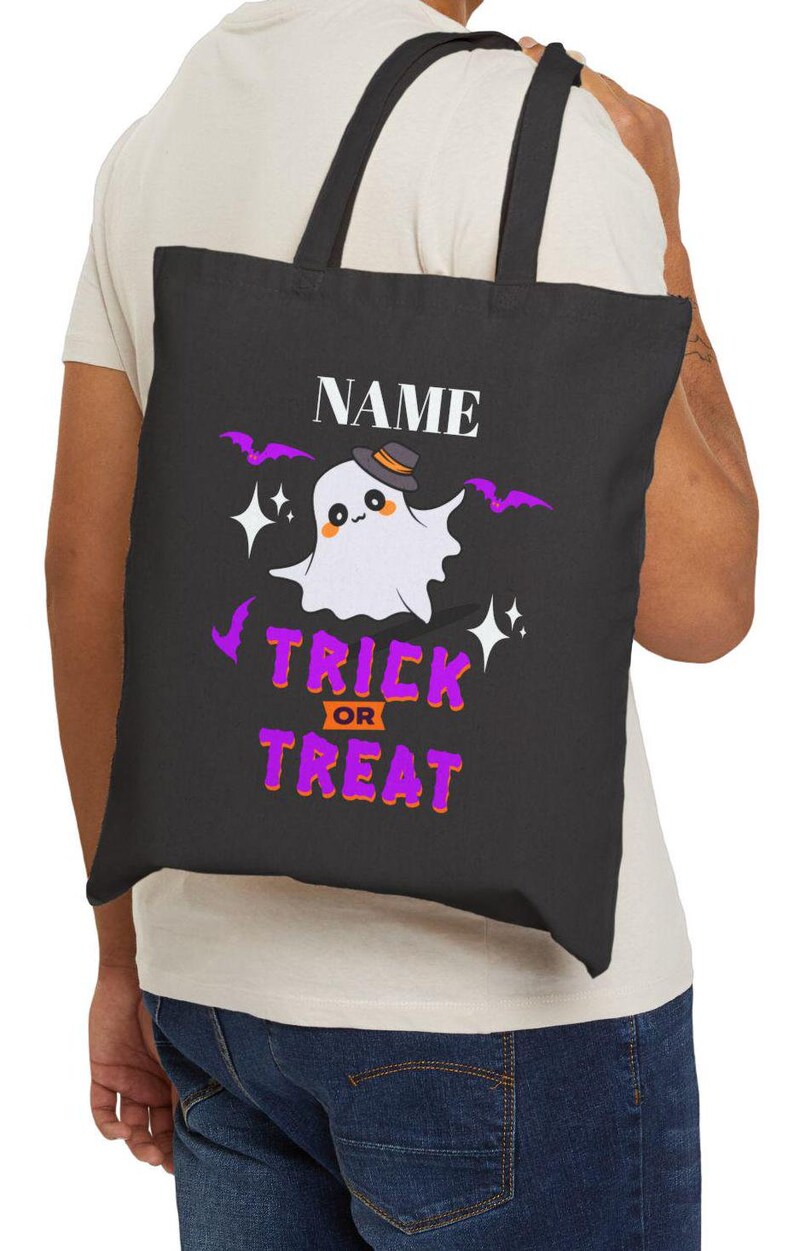 Ghost Pumpkin Trick or Treat Bag Personalized Custom Halloween Tote Bag ...