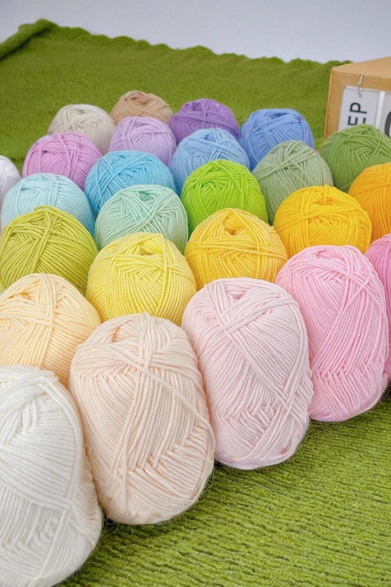 54 Colors 4 Ply Soft Yarn, Cotton Yarn, Amigurumi Yarns, Sport Cotton ...