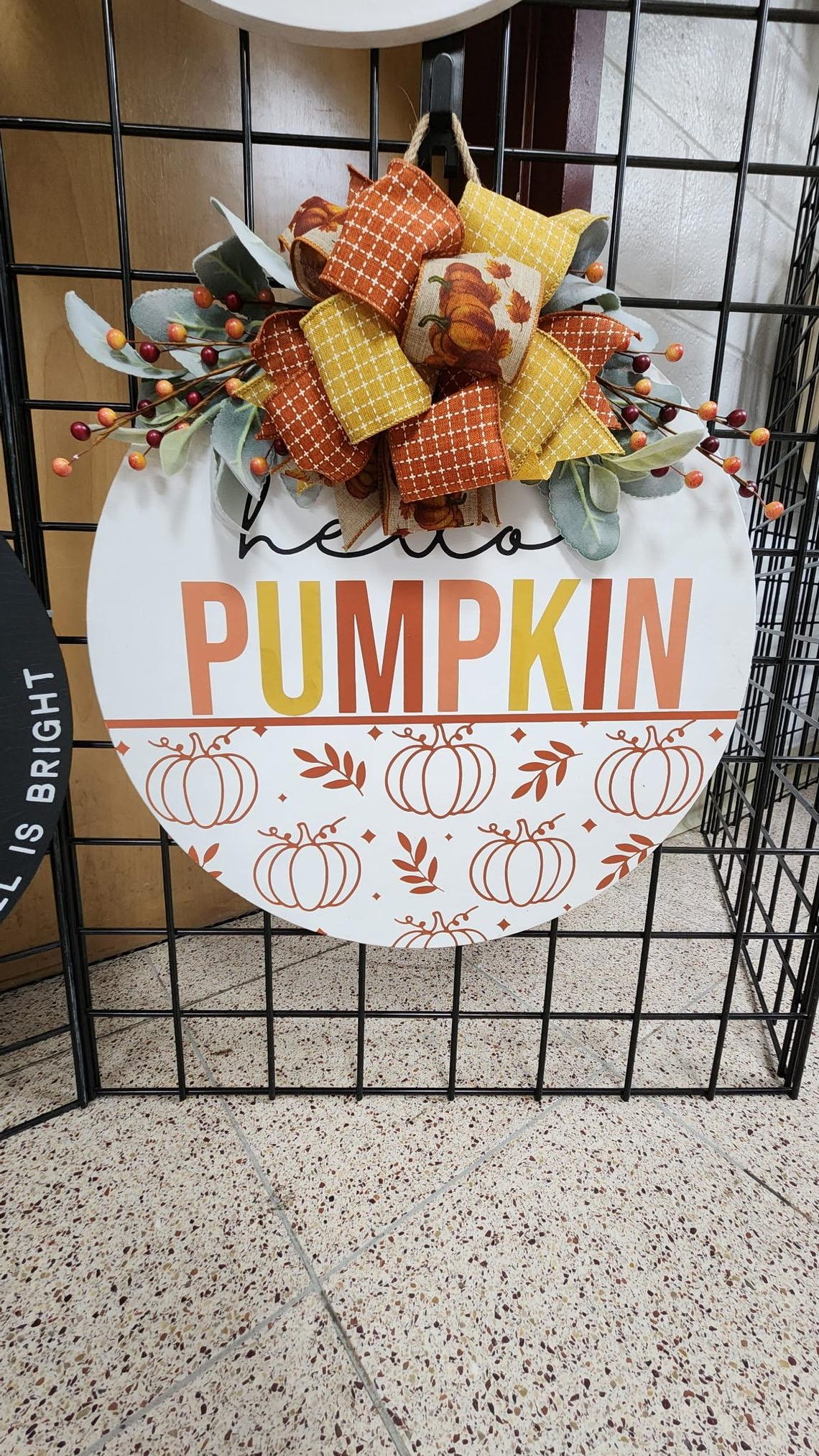 Hello Pumpkin Fall Door Sign: Farmhouse Thanksgiving Decor - Etsy