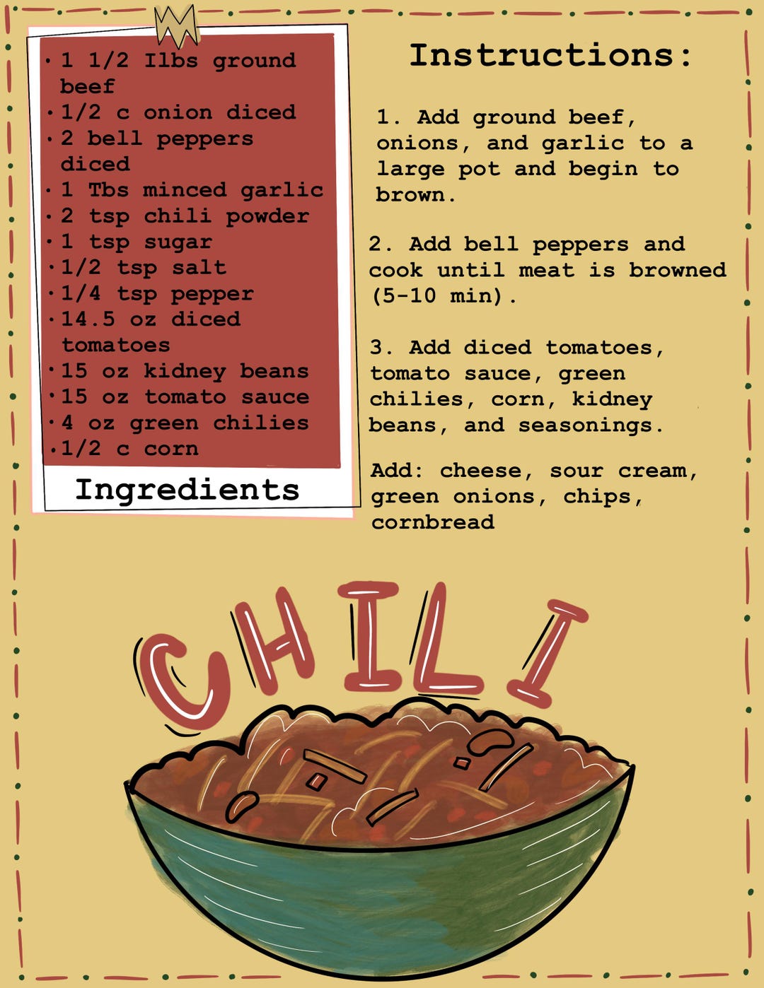 Personalized Recipe Card - Etsy