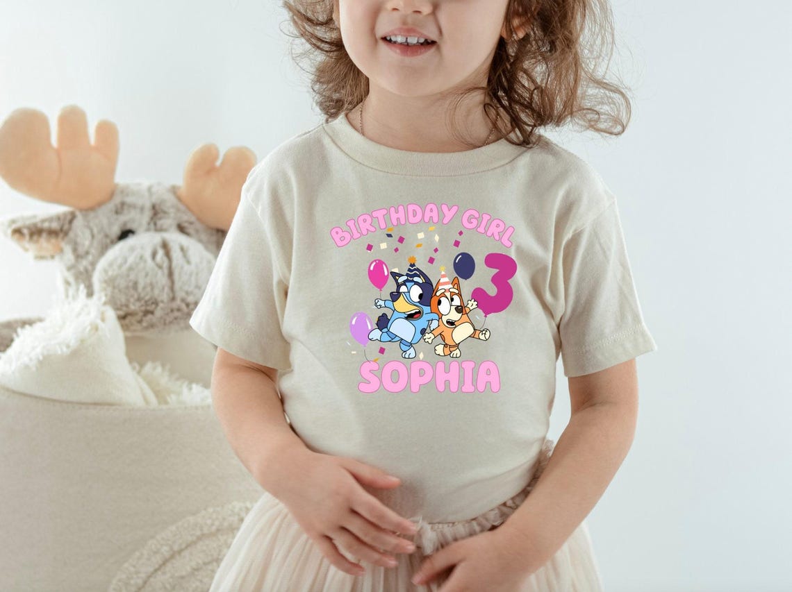 Blue Custom Birthday Girl Boy Shirt Custom Shirt Birthday Girl Tee ...