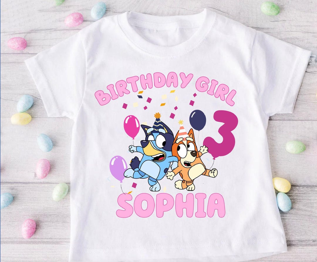 Blue Custom Birthday Girl Boy Shirt Custom Shirt Birthday Girl Tee ...