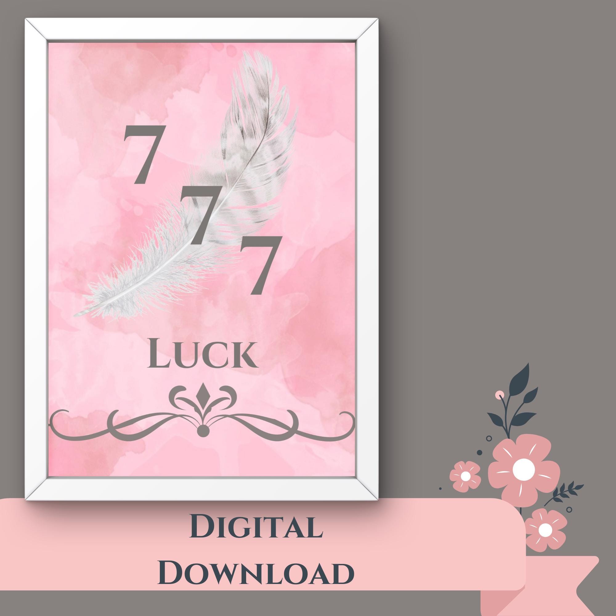 Angel Number 777 Printable Wall Art Guardian Angel and Spirit Guide Art ...