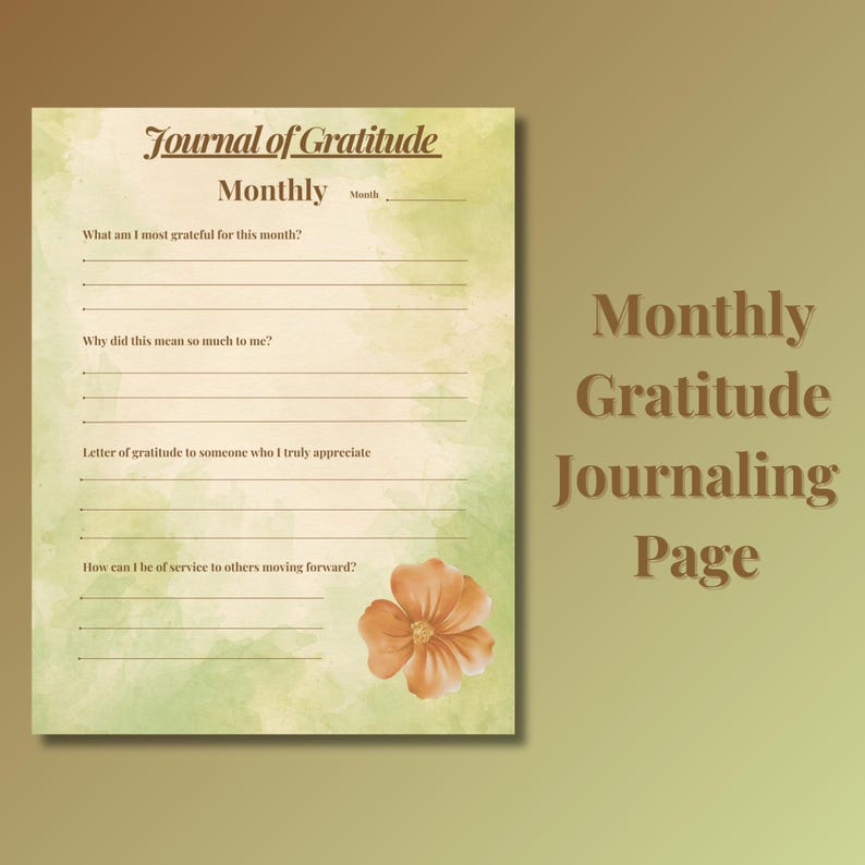 Gratitude Journal Printable Thankful Journal Prompts and Positive ...