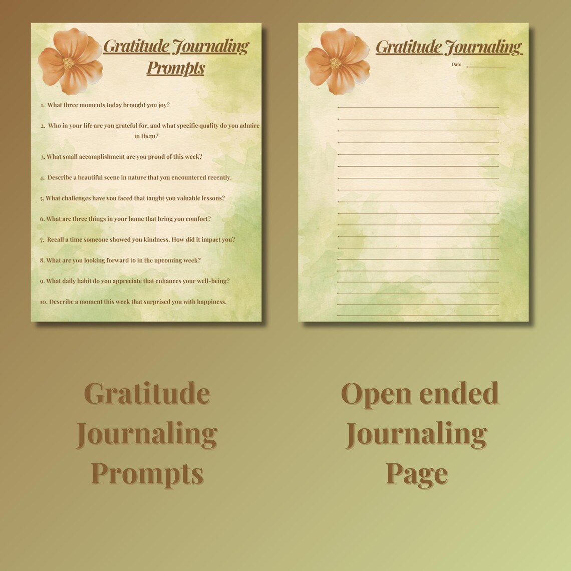 Gratitude Journal Printable Thankful Journal Prompts and Positive ...
