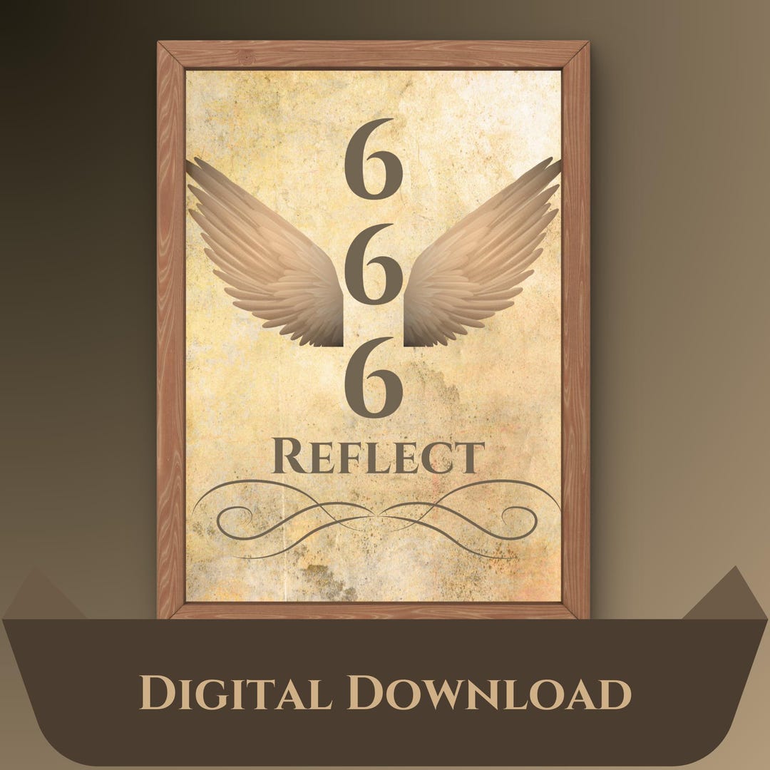 Angel Number 666 Printable Art Guardian Angel Affirmation and ...