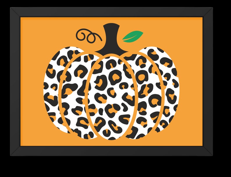 Leopard Pumpkins Wall Art, Digital Downloads, 3 Pumpkin Prints, Fall ...
