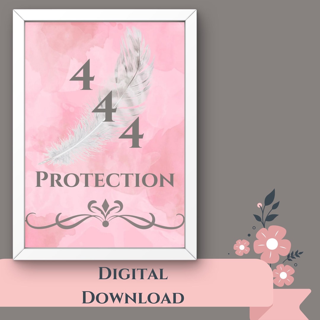 Positive Affirmation Printable Angel Number 444, Guardian Angel, Spirit ...