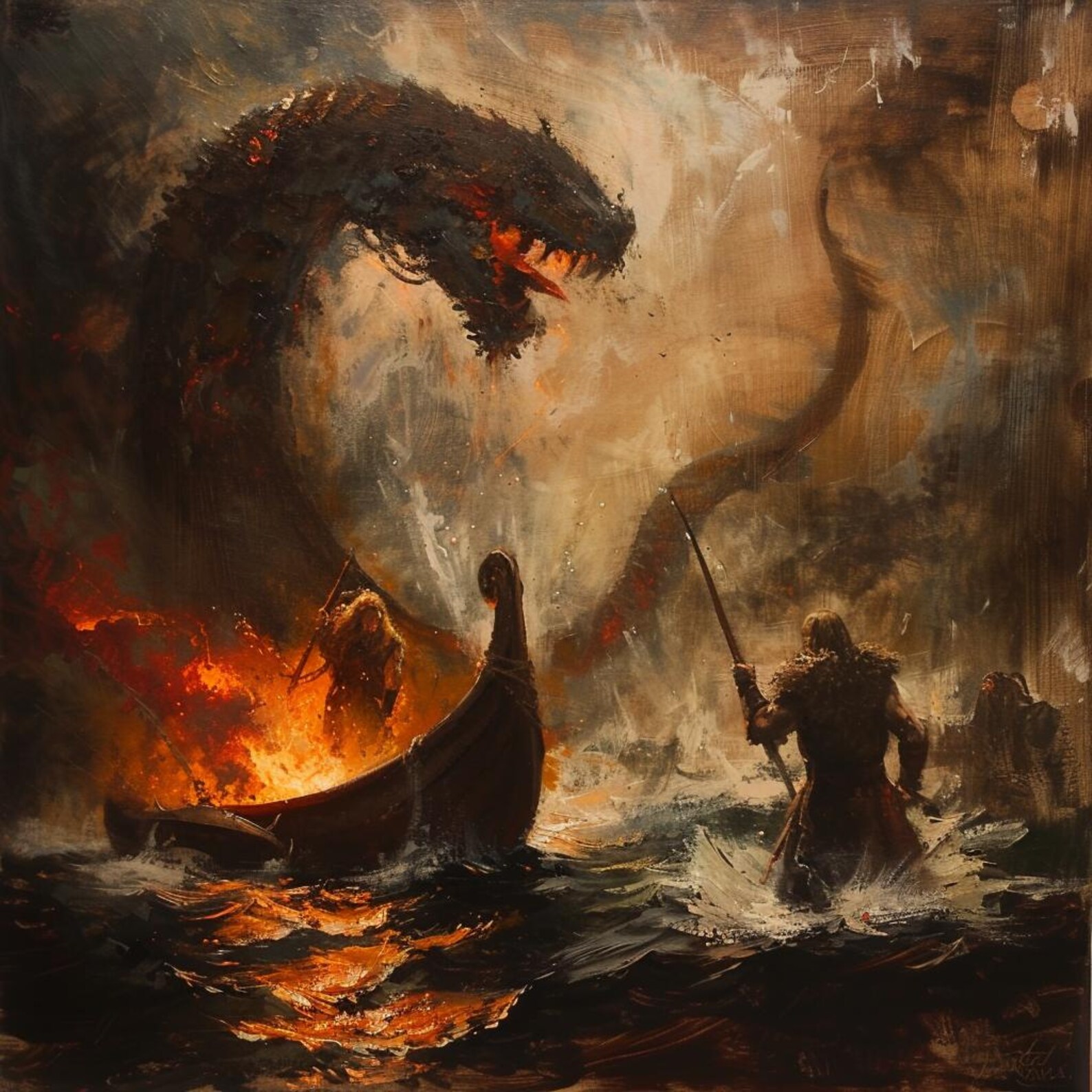 24 Viking Dragon Clipart, Norse Mythology Art, Battle Scene ...