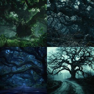 28 Spooky Haunted Tree Clipart, Dark Forest Path Clipart, Gothic ...