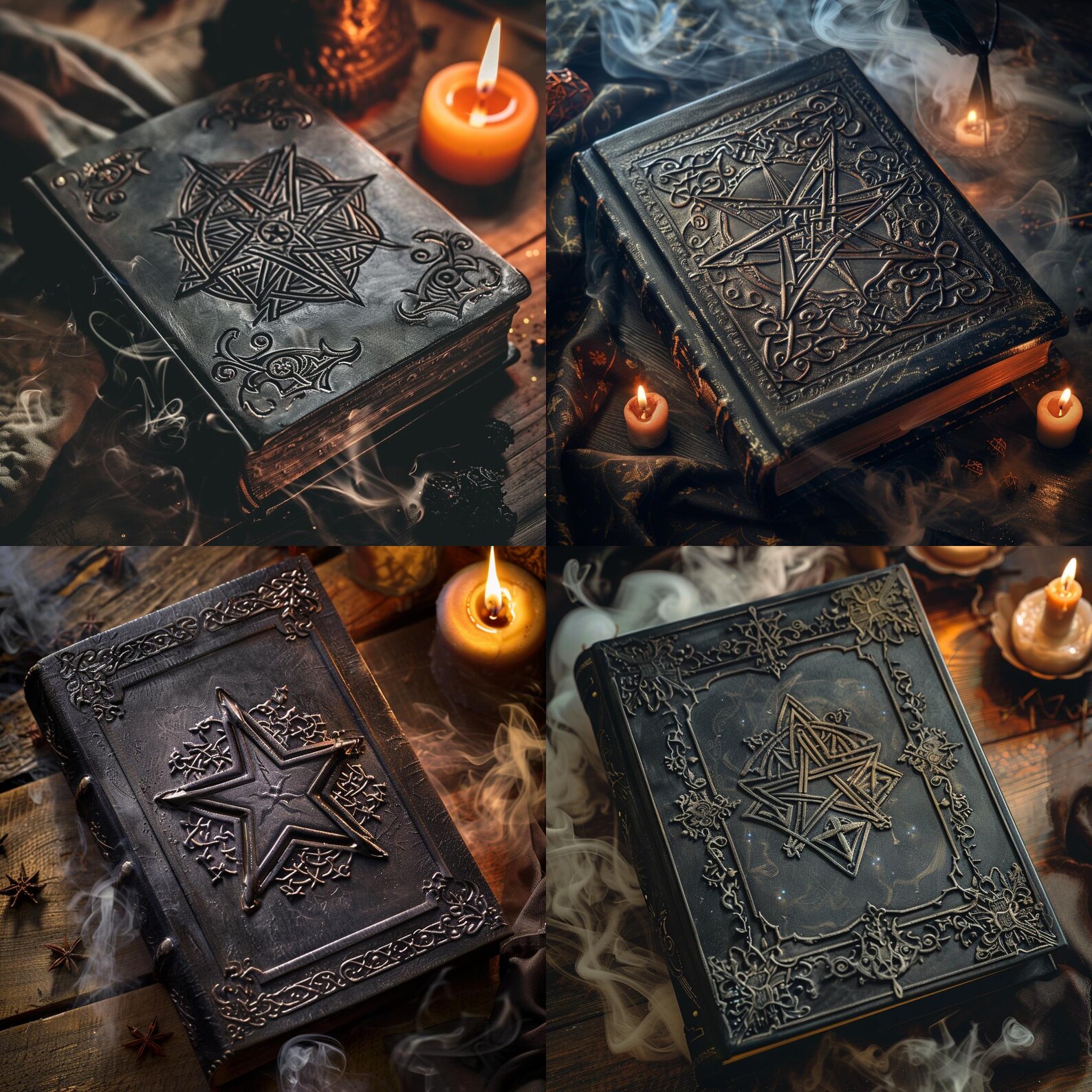 24 Gothic Spell Book Clipart, Witchcraft Grimoire, Dark Fantasy Clipart ...