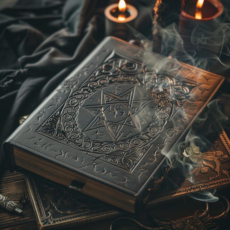 24 Gothic Spell Book Clipart, Witchcraft Grimoire, Dark Fantasy Clipart ...