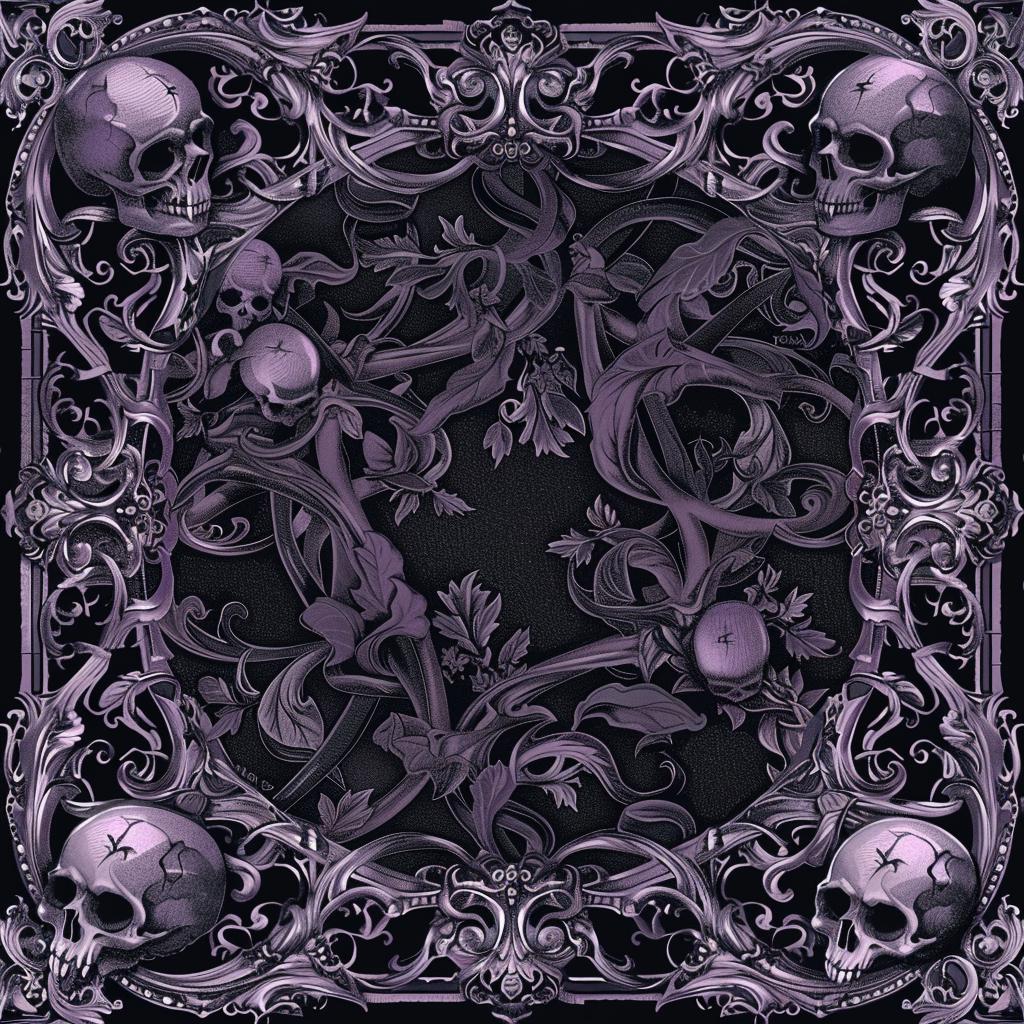 24 Gothic Skull Floral Frame Clipart, Dark Ornate Border Design, Gothic ...