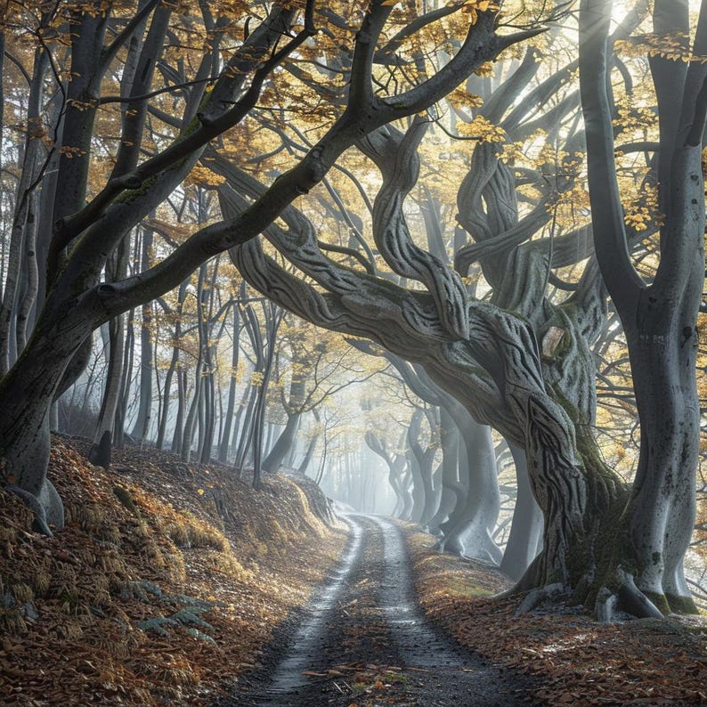 28 Spooky Haunted Tree Clipart, Dark Forest Path Clipart, Gothic ...