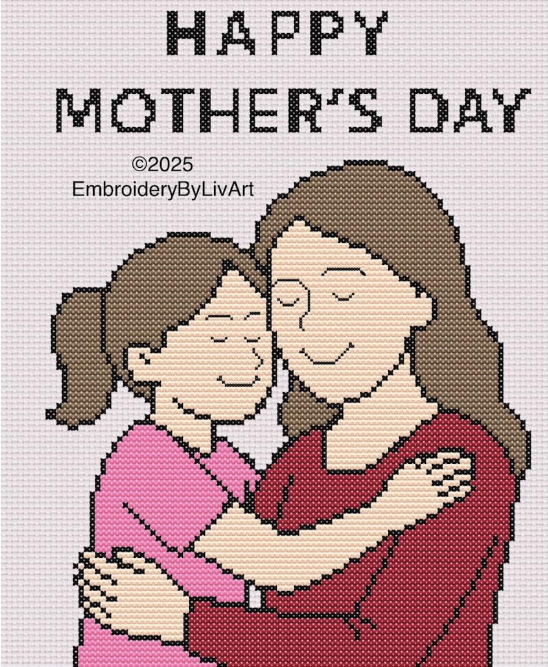 Mother & Daughter Cross Stitch Pattern - Etsy