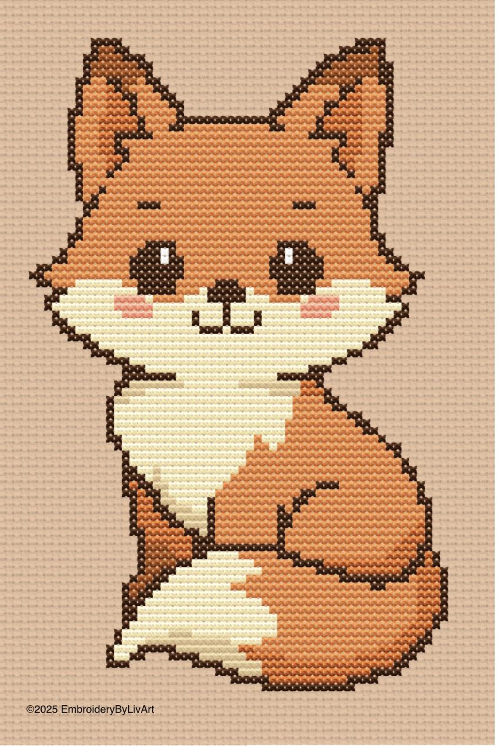 Tiny Fox Cross Stitch Pattern - Etsy