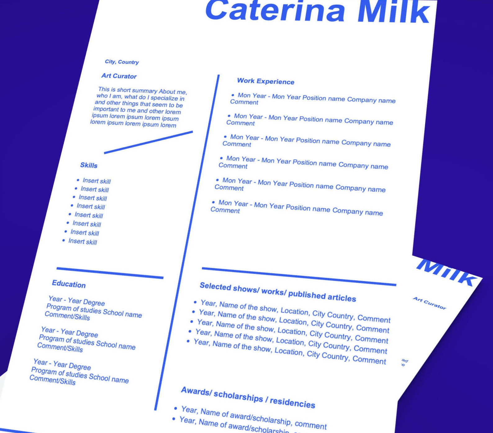 Easy Creative Resume Template for Creative Professionals | Professional ...