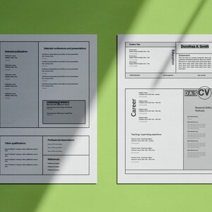 Academic Resume Template | Academic CV | Researcher CV | Phd | Research ...