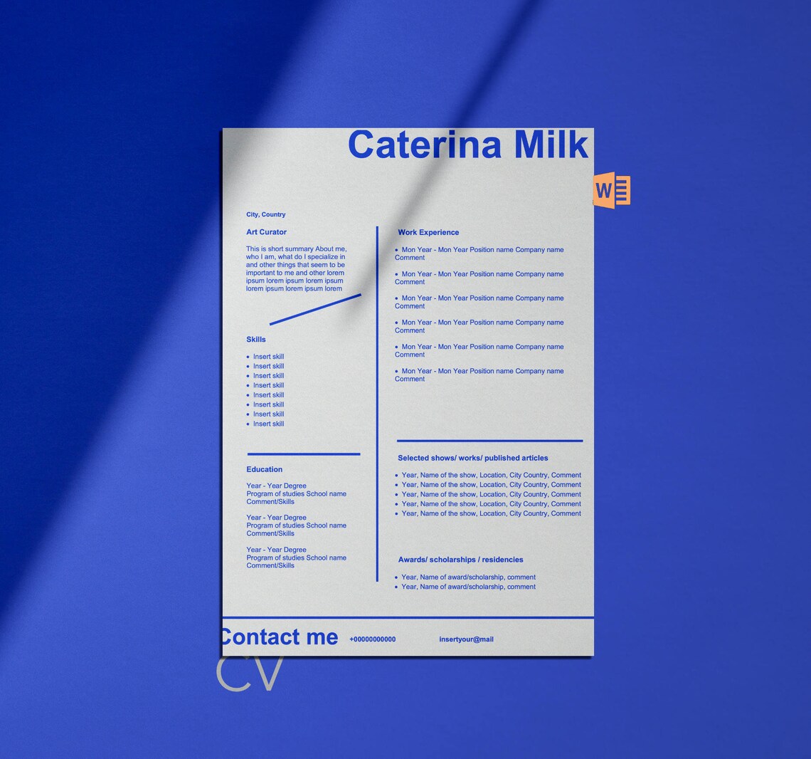 Easy Creative Resume Template for Creative Professionals | Professional ...