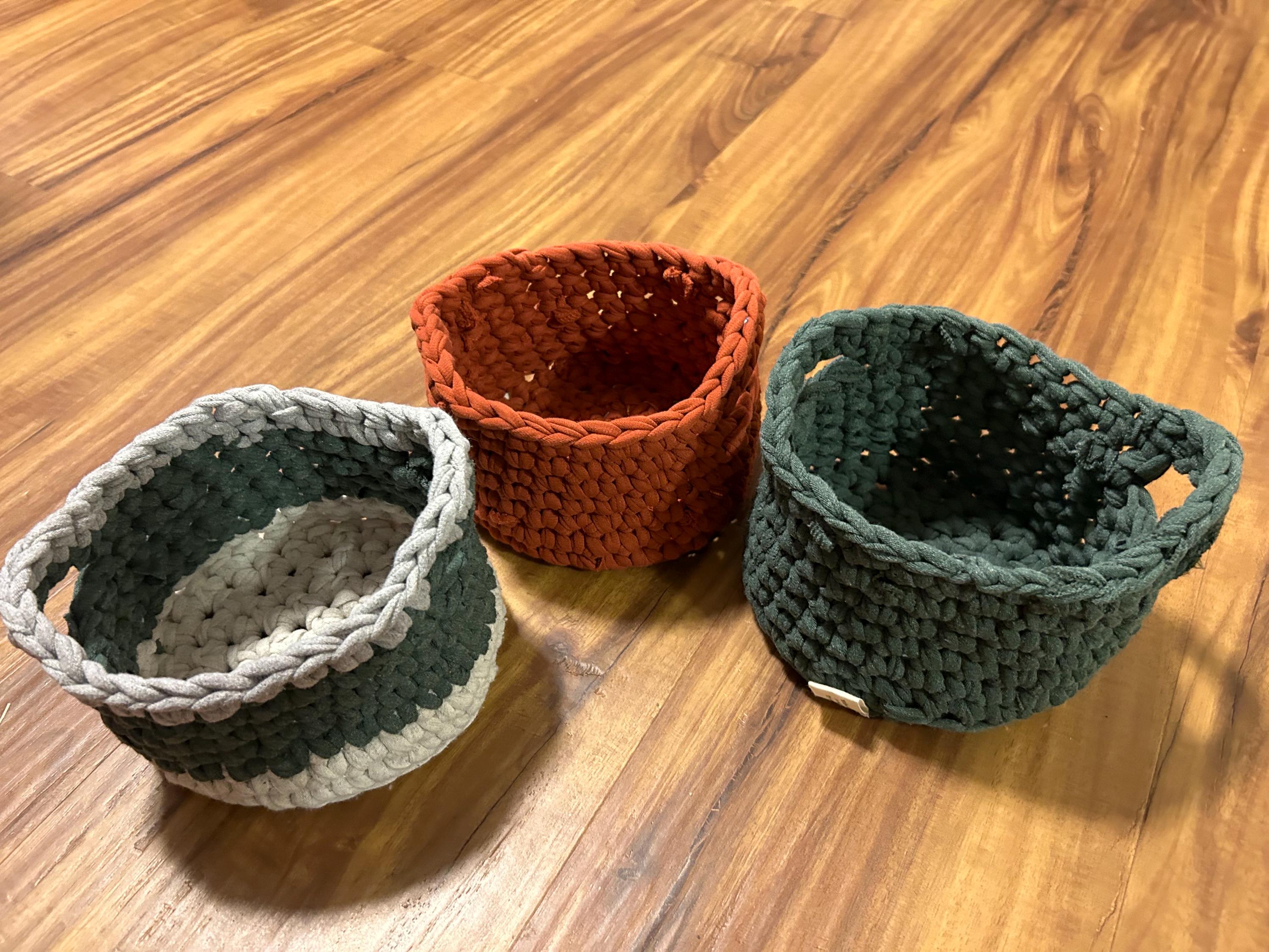 Upcycled Crochet Baskets - Etsy