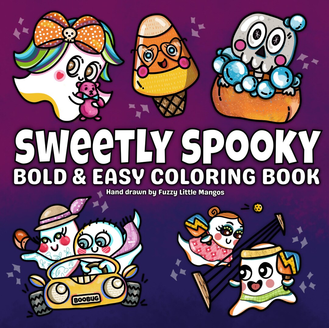 Halloween Coloring Book: Sweetly Spooky Designs for Kids & Adults - Etsy