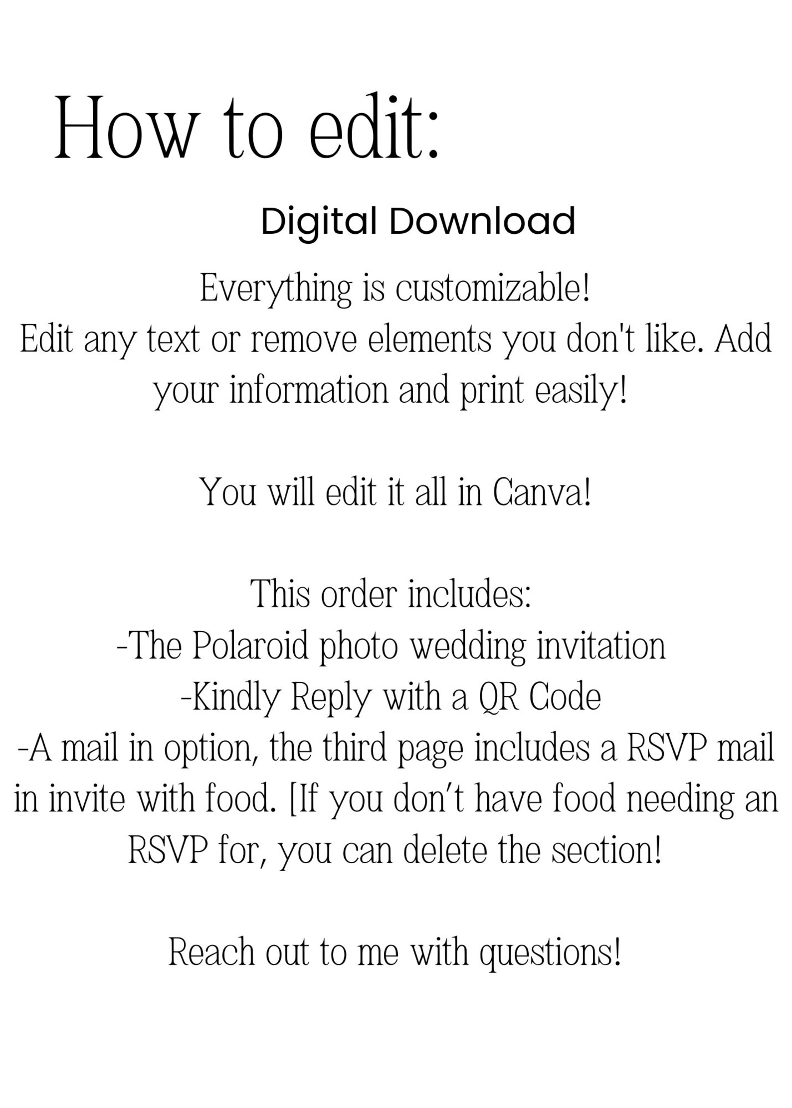 Polaroid-inspired Wedding Invitations - Customizable Vintage Photo ...