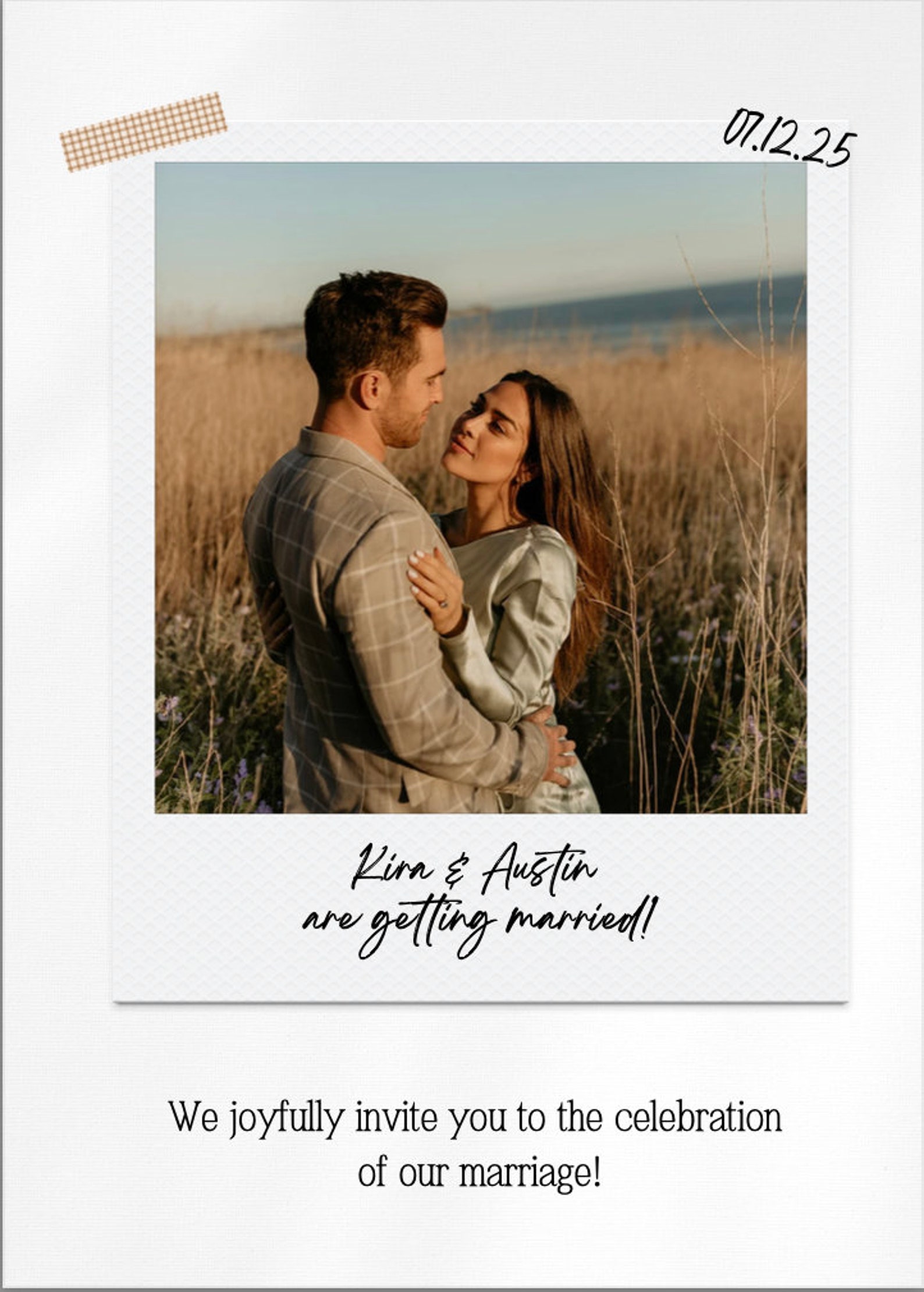 Polaroid-inspired Wedding Invitations - Customizable Vintage Photo ...