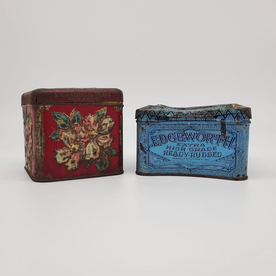 Antique Tobacco Tins! (set of 2) One Slightly Rare Shaped Edgeworth and ...