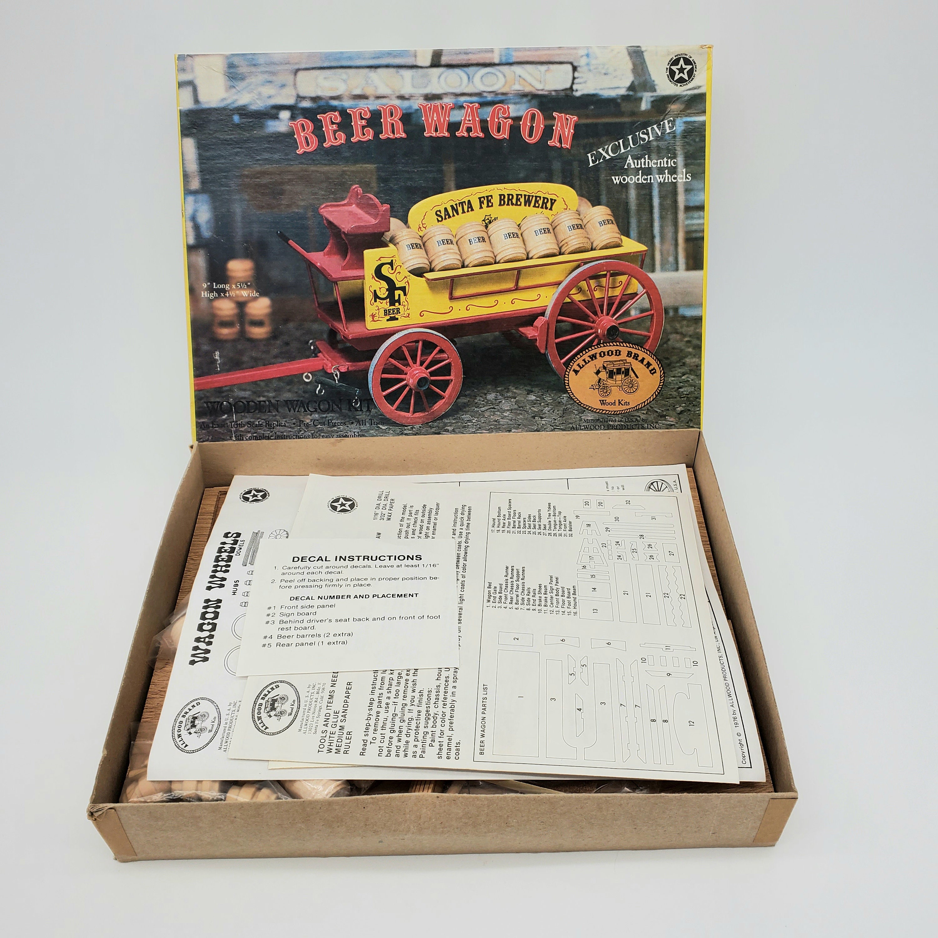 Vintage Beer Wagon Buildable Wood Model Kit Sante Fe Brewery Allwood ...