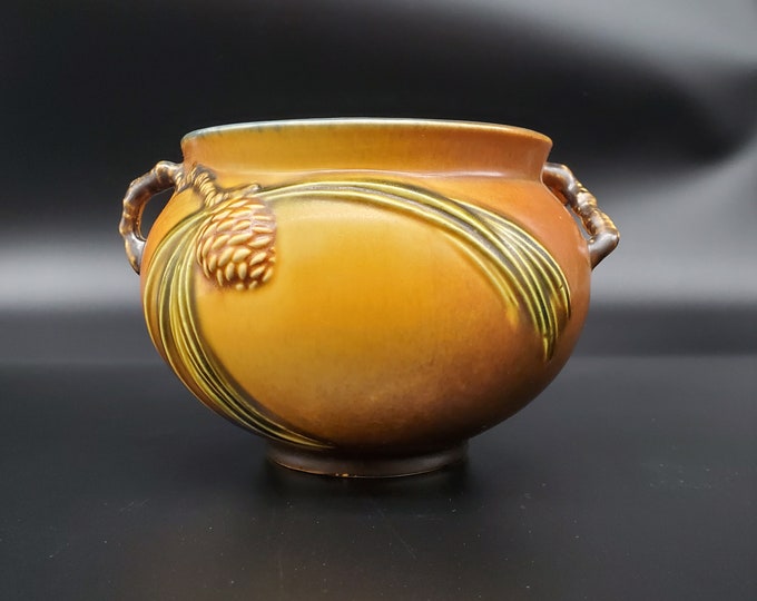 Roseville Pottery Ixia Pattern Rose Bowl #326-4”, Green, C. 1937 ...