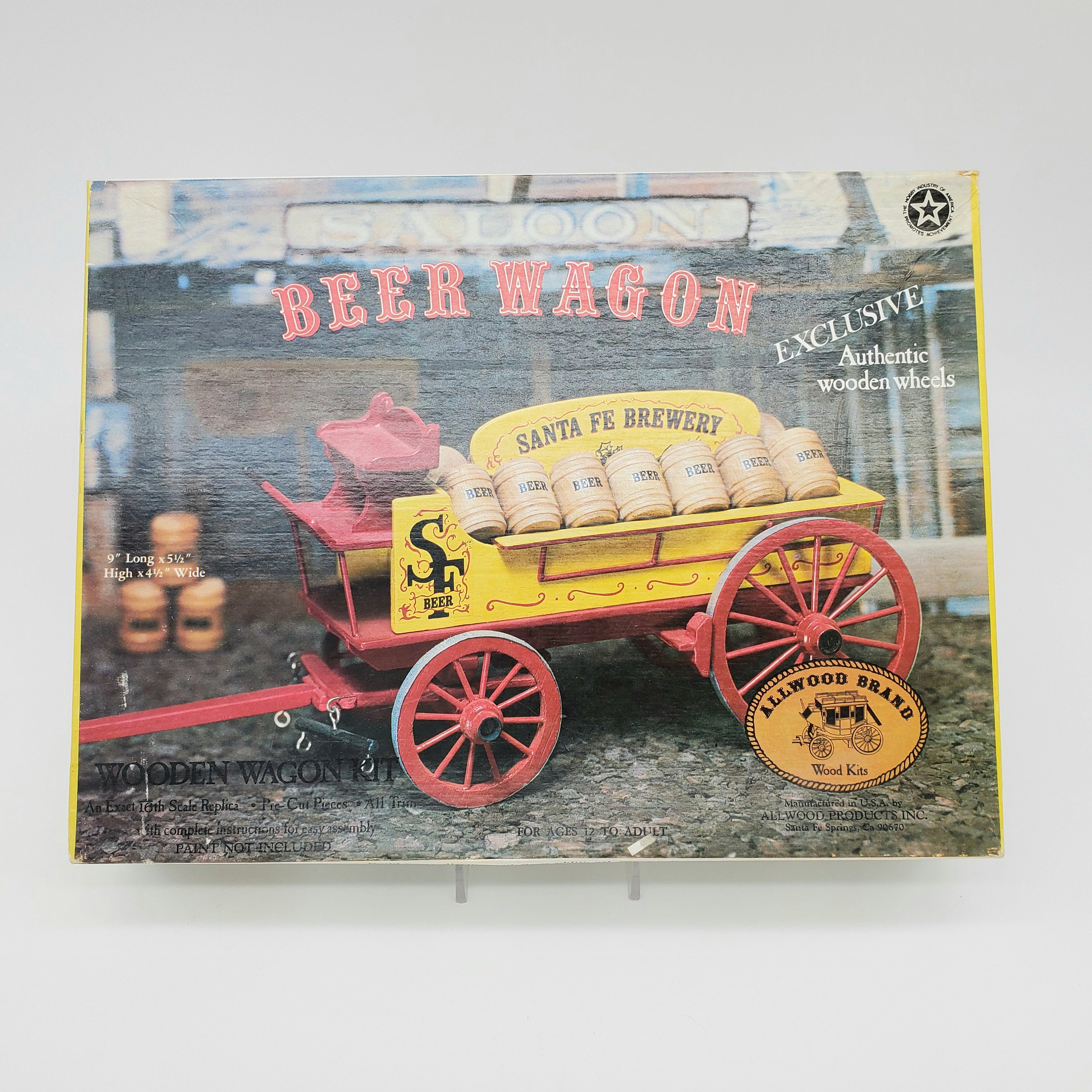 Vintage Beer Wagon Buildable Wood Model Kit Sante Fe Brewery Allwood ...