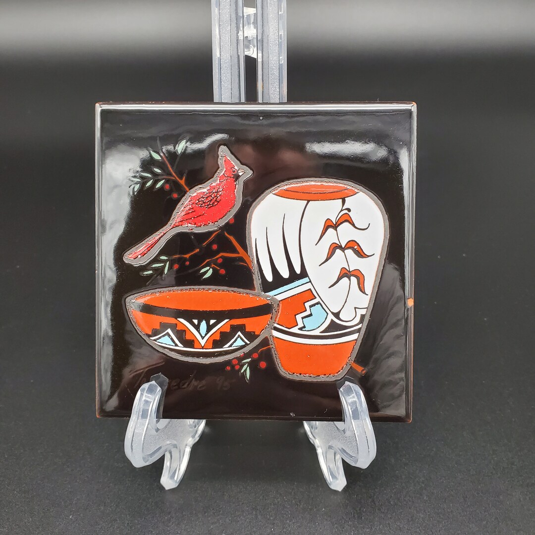 Vintage RARE Cleo Teissedre Cardinal & Pottery Hand Painted Ceramic ...